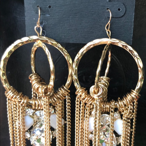 bebe | Jewelry | Bebe Gold Chain Dangle Drop Statement Earrings Nwt ...